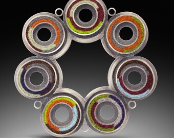 Lotus Flower Brooch Earth Tone Palette