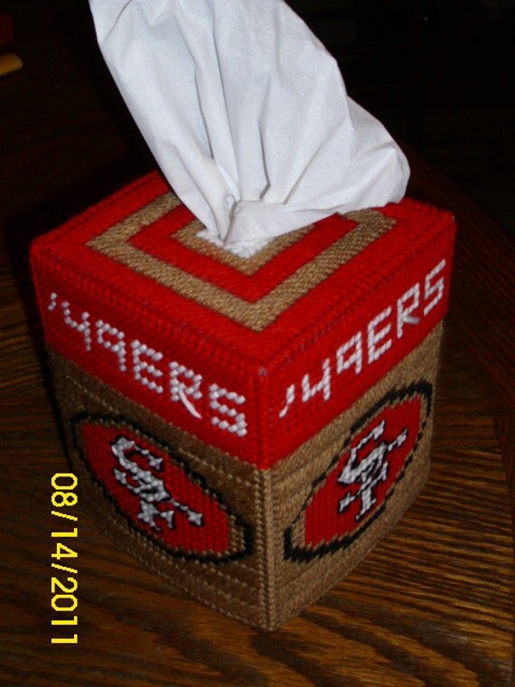 San Francisco 49ERS Plastic Canvas Tissue Box Cover