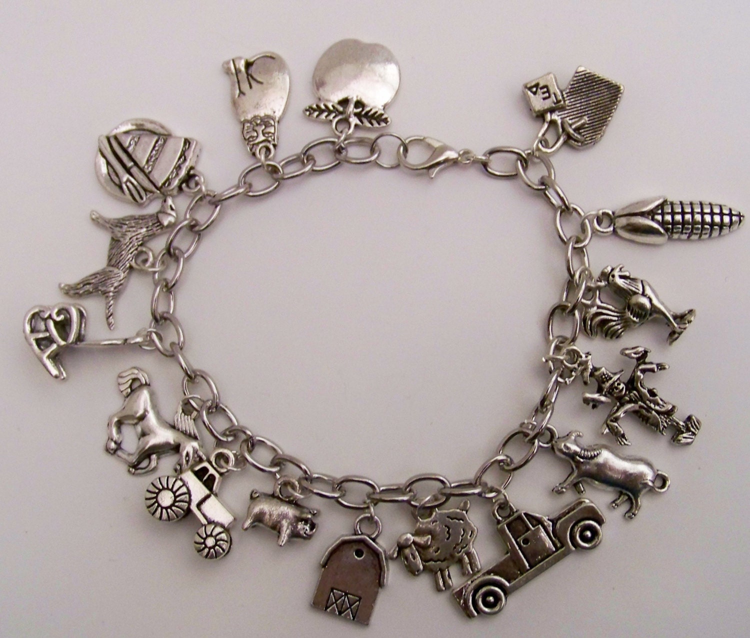 Love the Farm Life Charm Bracelet Farm by InspiredDesignsByRob