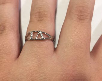 Sigma Sigma Sigma Sterling Silver Ring // Sorority Jewelry
