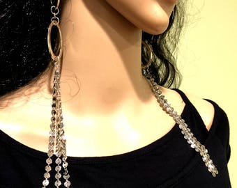 Armlet. Arm Chain. Upper Arm Bracelet. Metal. Silver Color.