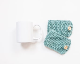 2 Knitted mug cosies cup cosy mug cosy coffee cosy in