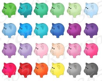 Piggy bank clip art | Etsy
