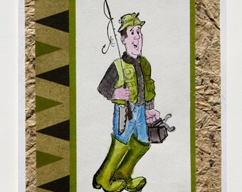 Card for fisherman | Etsy