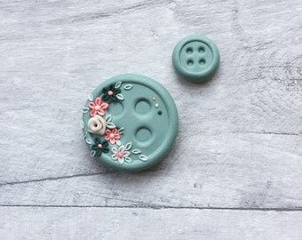 Cross stitch button | Etsy