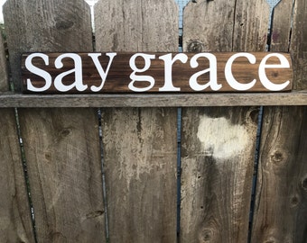 Say grace sign | Etsy