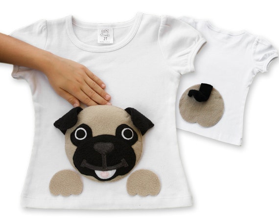 Items similar to pug baby clothes, kids pug shirt, toddler shirts ...