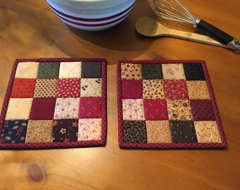 Patchwork potholders | Etsy