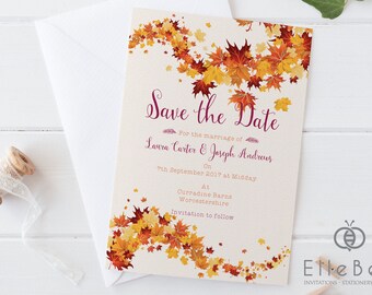 Autumn save the date | Etsy