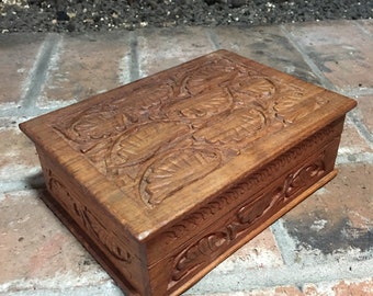 Hand carved wood box | Etsy