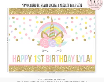 Unicorn table sign | Etsy