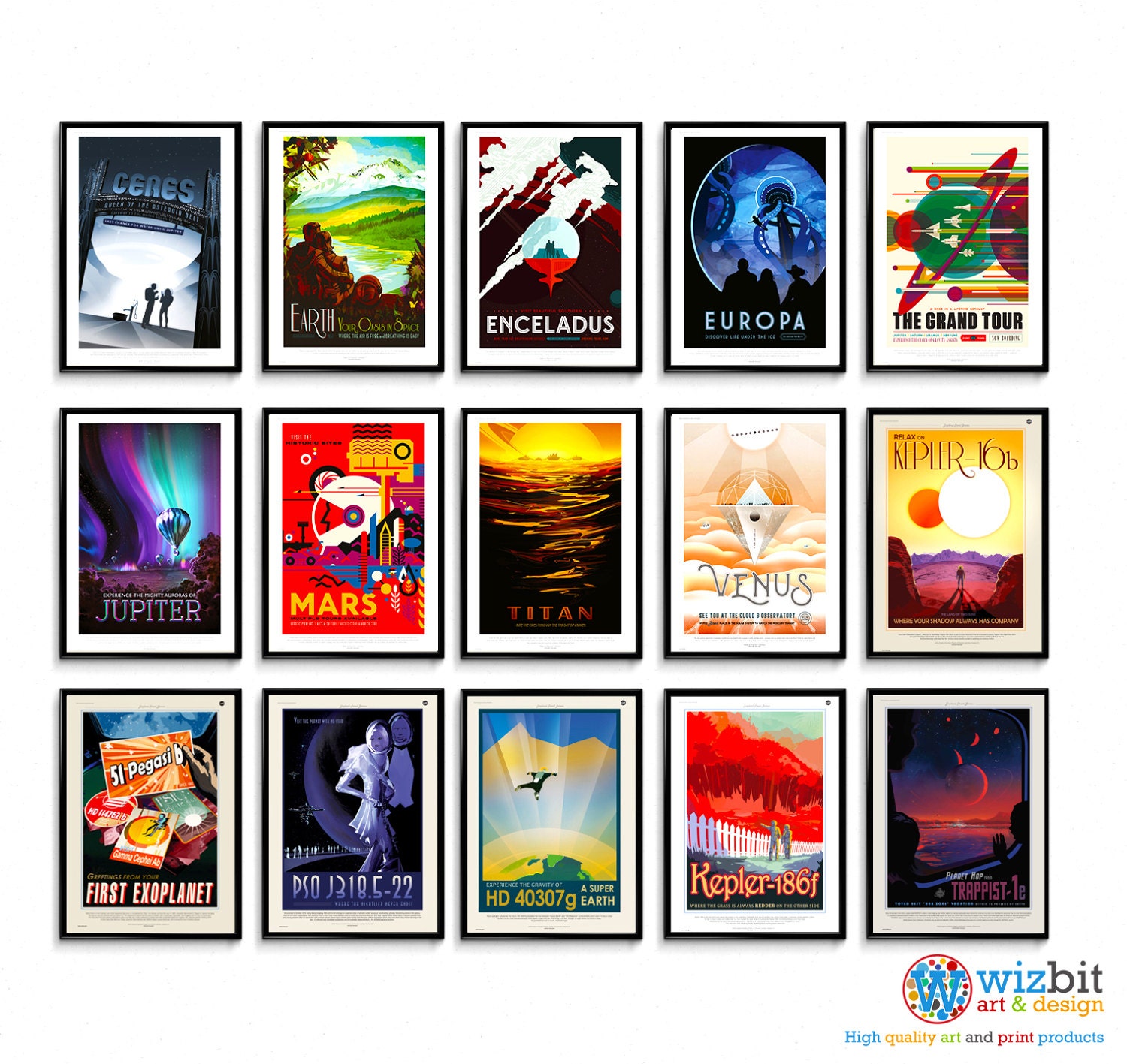 NASA Poster Exoplanet Travel Prints all 15 prints FULL set
