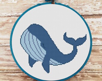 Whale cross stitch | Etsy