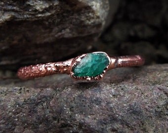 Raw emerald ring | Etsy