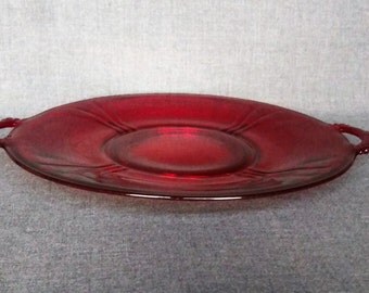 Red depression glass | Etsy