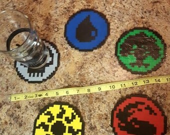 Perler bead coasters | Etsy