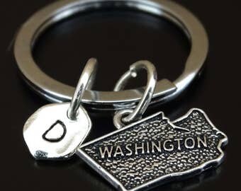Tiny Gold Washington Charm Necklace Miniature State