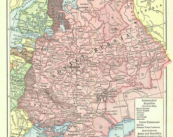 Soviet union map | Etsy