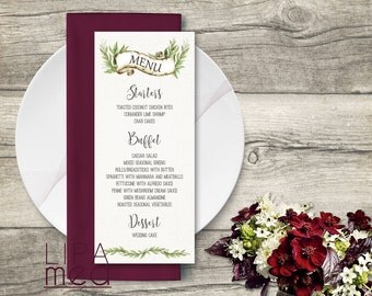 Rustic menu card | Etsy