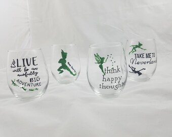 Peter pan wine glass | Etsy