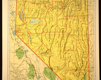 Map of nevada | Etsy