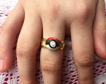 Pokeball ring | Etsy