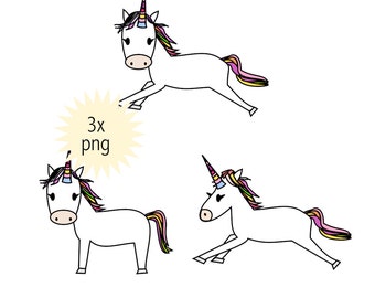 Unicorn clip art | Etsy