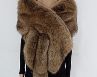 Unique fur shawl related items | Etsy