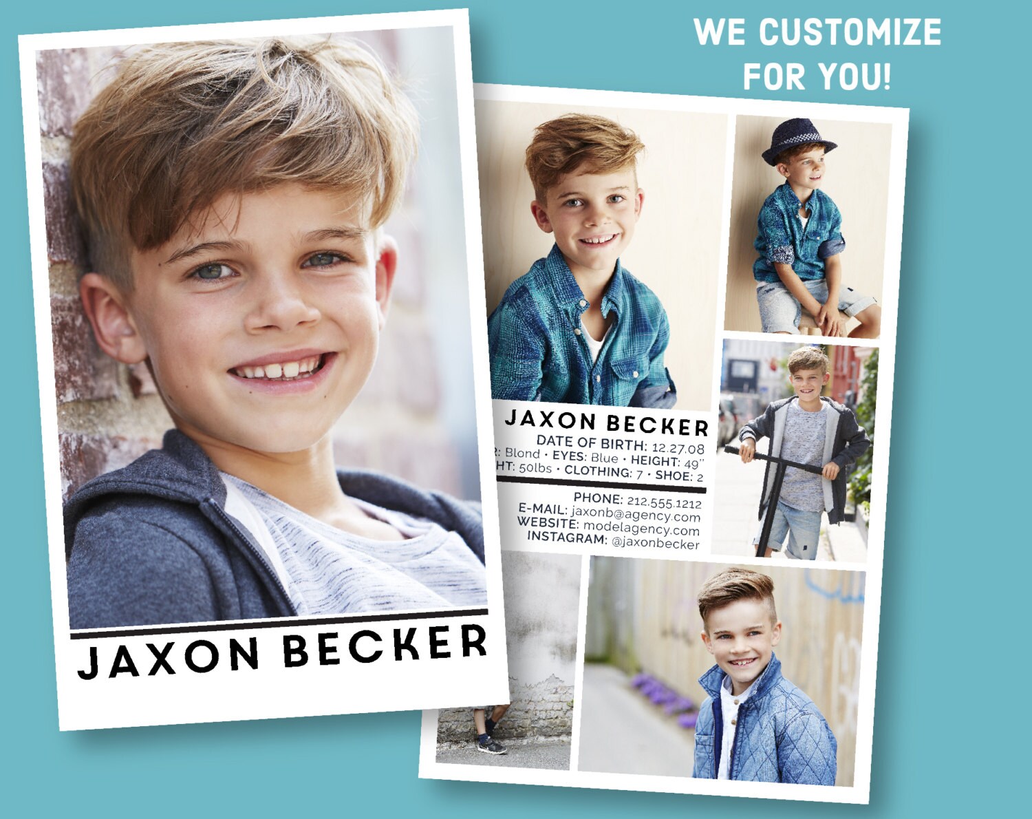 Custom Model Comp Card Customizable Childrens Sed Card