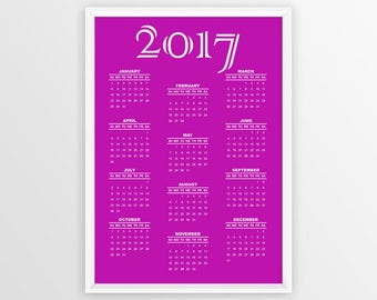 Pink wall calendar | Etsy