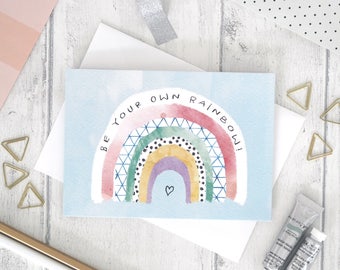 Rainbow card | Etsy