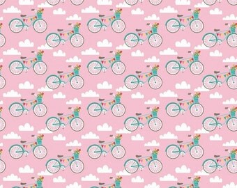 Bicycle print fabric | Etsy