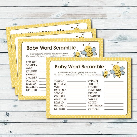 Baby Word Scramble Bee Baby Shower Game Baby Babble Game Baby Word Scramble Bee Baby Shower Game Baby Babble Game