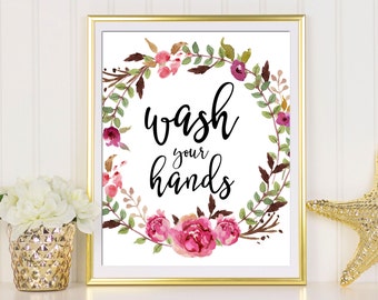 Wash your hands sign | Etsy