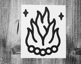 Campfire decal | Etsy