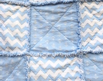 Chevron rag quilt | Etsy