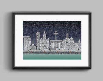 Liverpool skyline | Etsy
