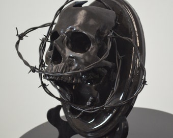 Items similar to Purple Skull wire wrap bangle Handmade on Etsy