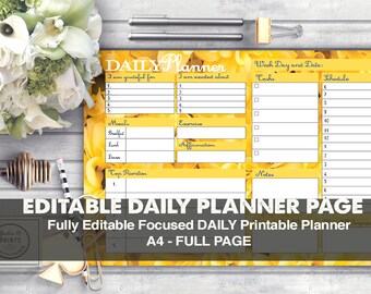 Printable daily planner | Etsy