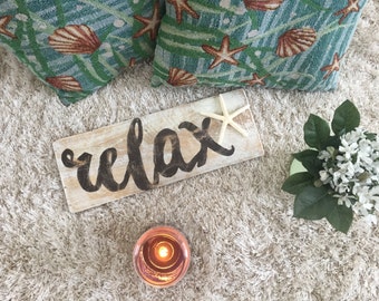 Relax sign | Etsy