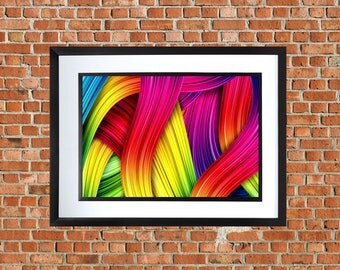 Colourful wall art | Etsy