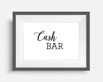Cash bar sign | Etsy