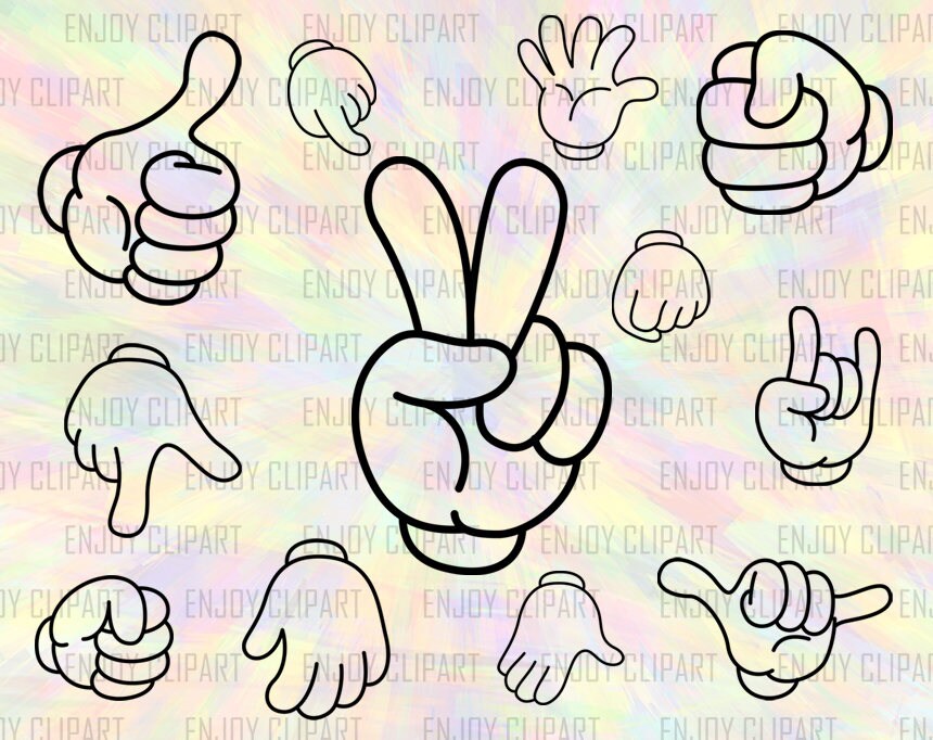 Mickey Mouse Peace Sign SVG