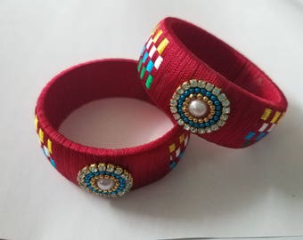 Silk thread bangles | Etsy