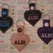 Heart shaped Aldi Quarter coin holder Grocery Aldi Key Fob