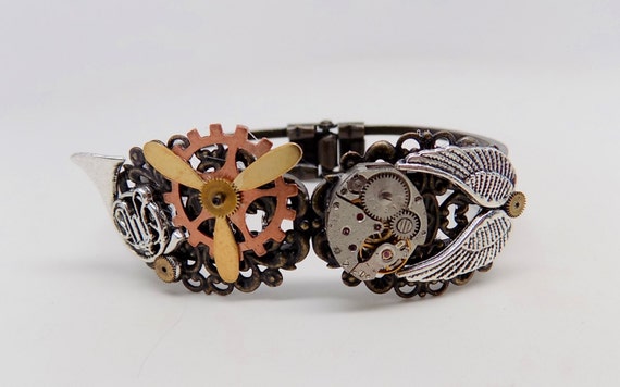Steampunk cuff . Steampunk bracelet. Steampunk by slotzkin on Etsy