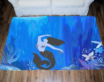 Mermaid area rug | Etsy