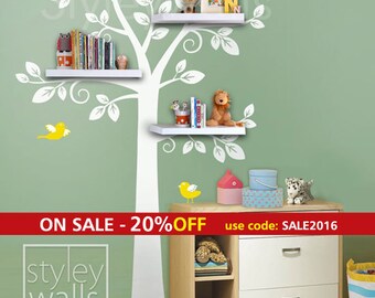 Shelf tree decal | Etsy
