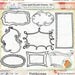 Hand Drawn Digital Frame Doodles Instant Download Label