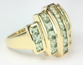 Prasiolite ring | Etsy